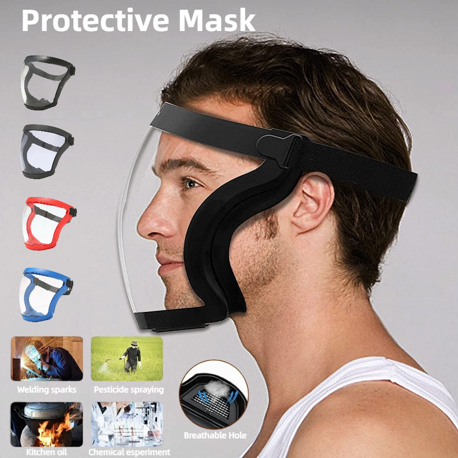 Jual UV400 Full Face Shield Transparent Safety Mask With Filthers Oil ...