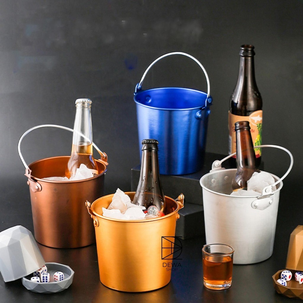 Jual Ice Bucket Aluminium 1.5L Wadah Ember Es Batu Minuman Dingin ...