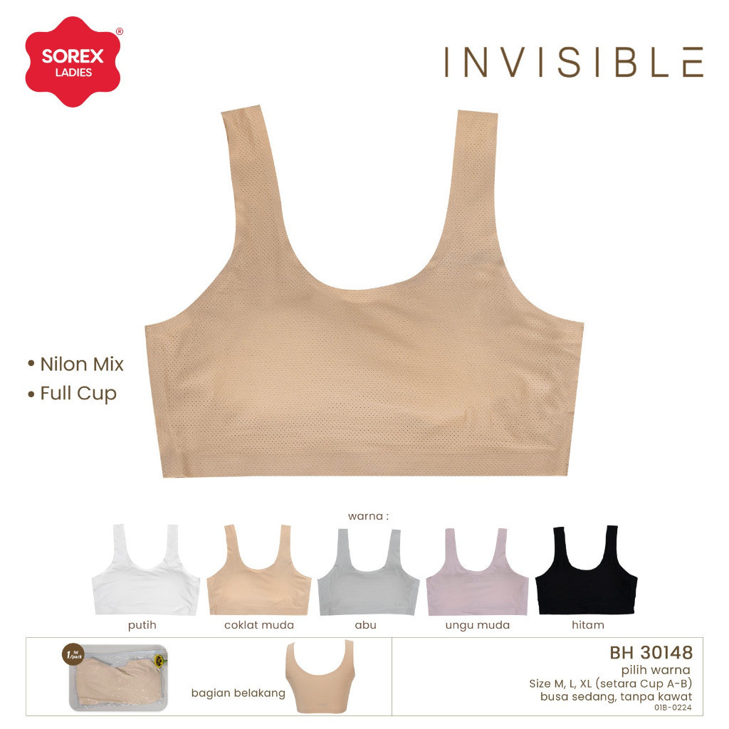 Jual Sorex Invisible Bra Setara Cup A-B Full Cup Seamless Busa Sedang Tanpa Kawat Bra 30148 ...