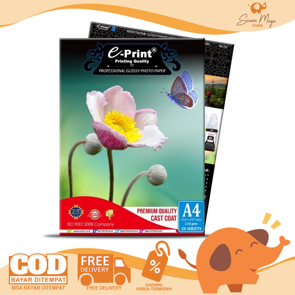 Jual Eprint E-Print Glossy Photo A4 210gr (20s) Eco BP / Kertas Foto ...