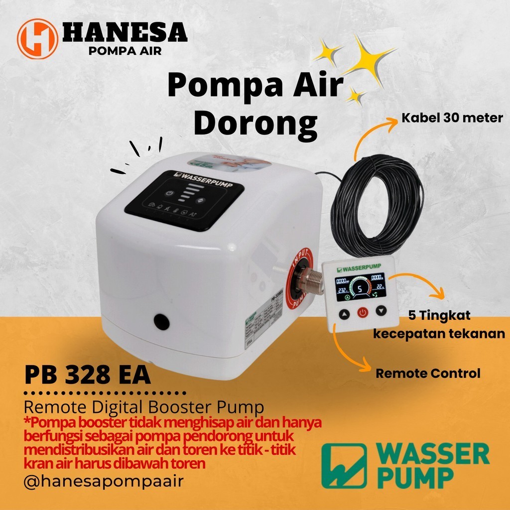 Jual Wasser PB 328 EA Pompa Booster (Adjustable Remote Digital W/CABLE ...
