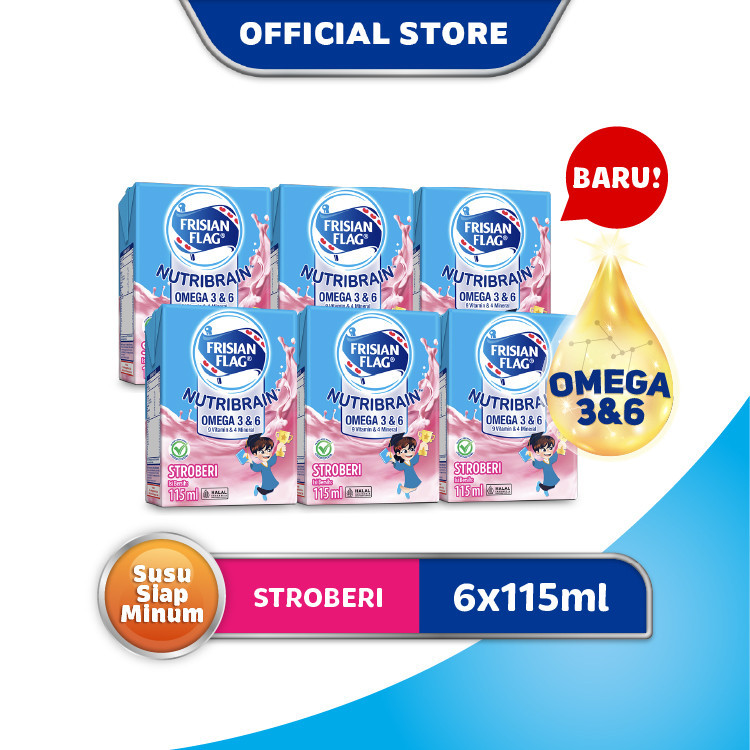 Jual Frisian Flag Omega Susu UHT Strawberry 110Ml [6 Pcs] | Shopee Indonesia