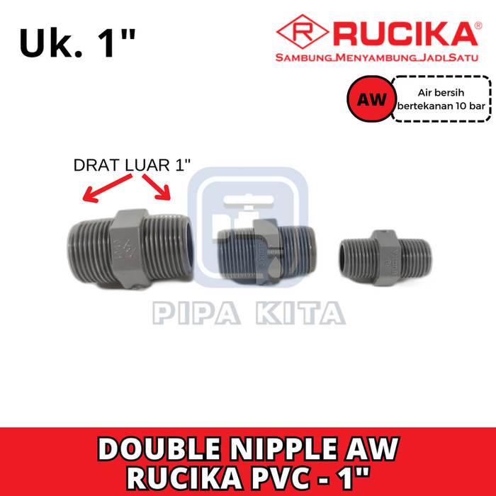 Jual Double Nipple AW 1 Inch RUCIKA PVC Double Drat Luar Double Valve TS | Shopee Indonesia