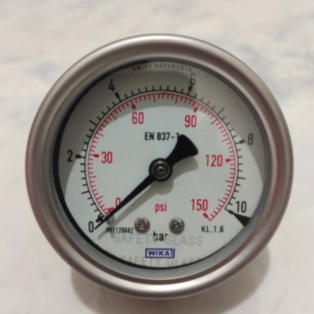 Jual WIKA Pressure D 2,5" 0-10 bar/psi, drat 1/4" NPT Kuningan Center Back | Shopee Indonesia