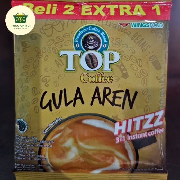 Jual Kopi bubuk kemasan Top Coffee gula aren sachet 22 gr per renteng ...