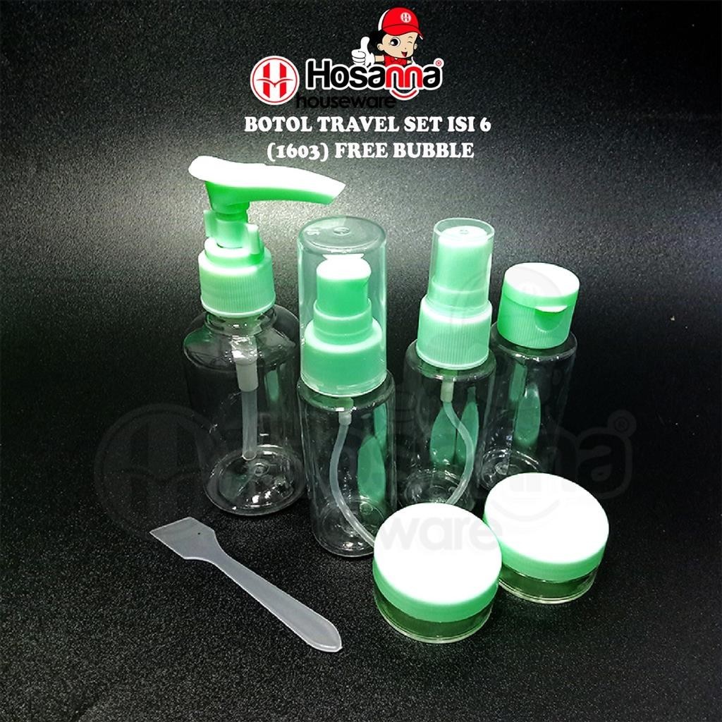 Jual Botol Travel Set Isi 6 (1603) / Botol Travel Untuk Make Up ...