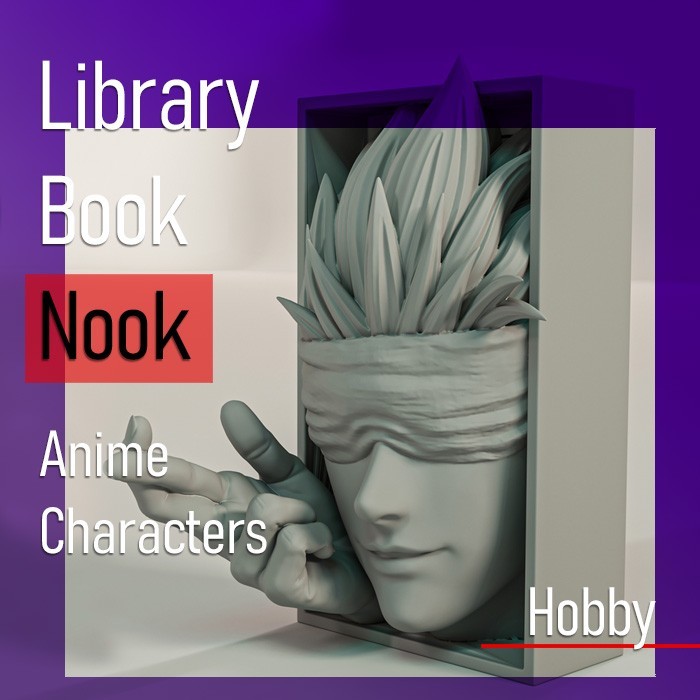 Jual Book Nook ANIME 3D Pembatas Buku Bookend Bookshelf DIY Insert End ...