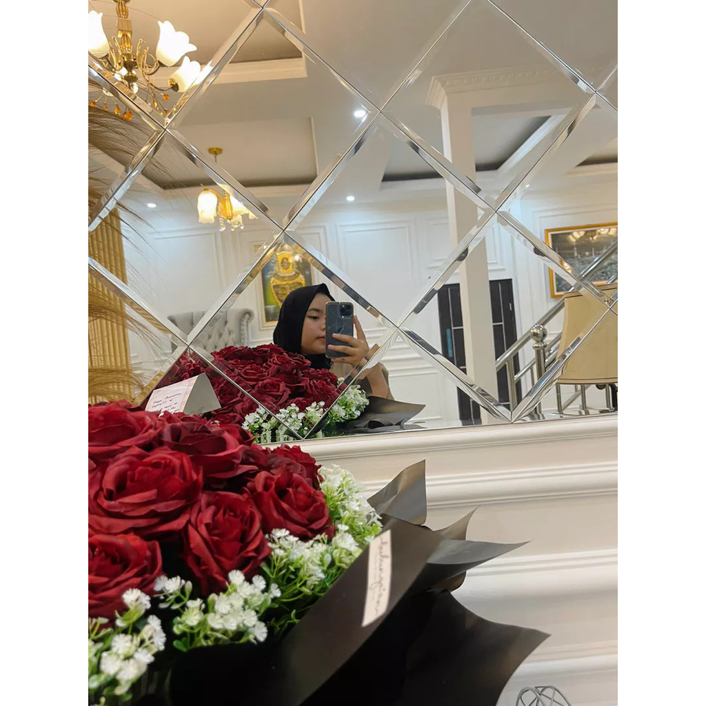 Jual Kaca cermin Bevel 40 x 40 cm - Cermin hiasan dinding - Cermin kaca ...