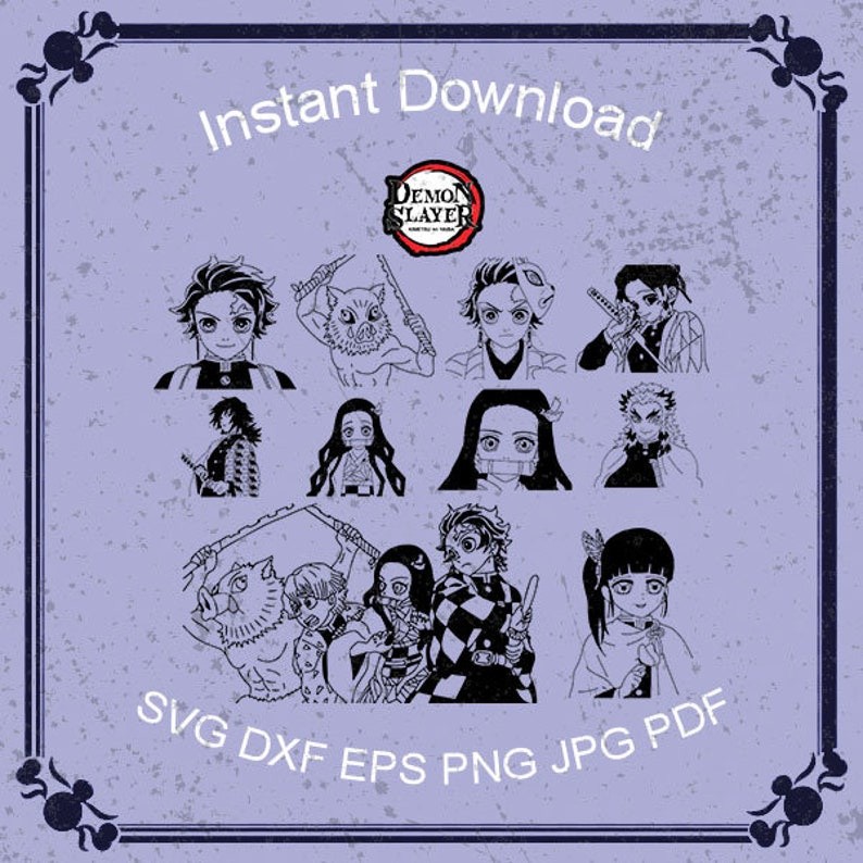 Jual 15 Desain Kaos Anime Demon Slayer (Vector, SVG, PNG) | Shopee ...