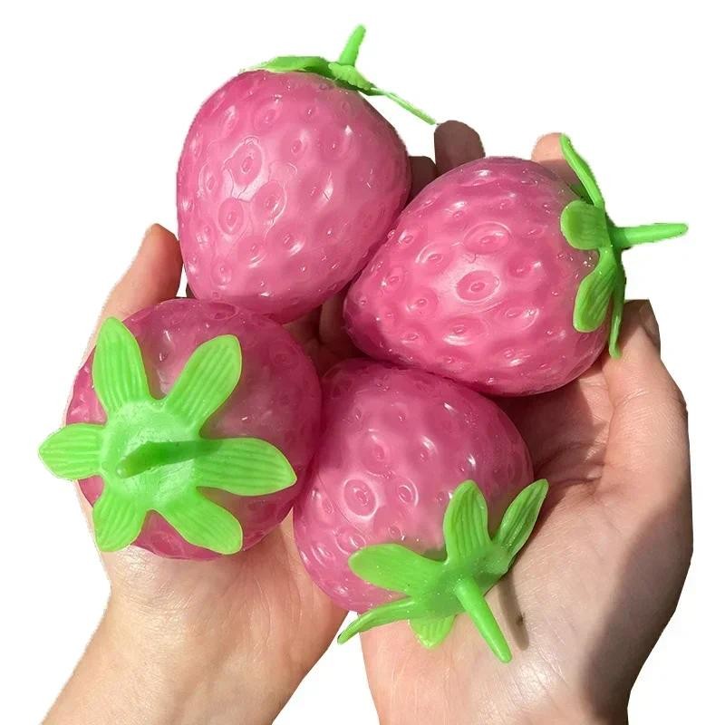 Jual Simulated Color-changing Strawberry Squishy Kids Anti Stress ...