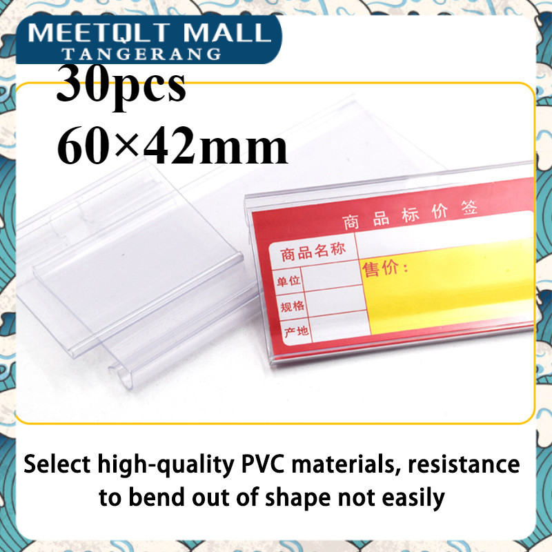 Jual 30pcs 60×42mm Label Harga Akrilik Transparan Price Tag Card Data ...