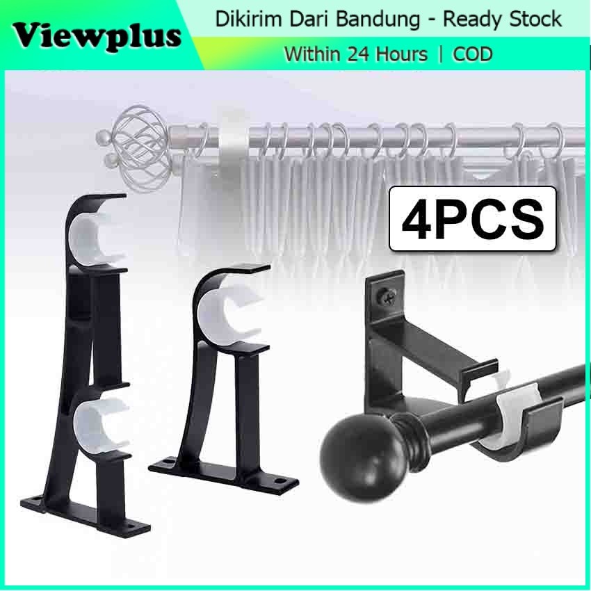 Jual 4Pcs/Pcs Tiang Gorden Bracket Curtain Rod Bracket Metal Bracket ...