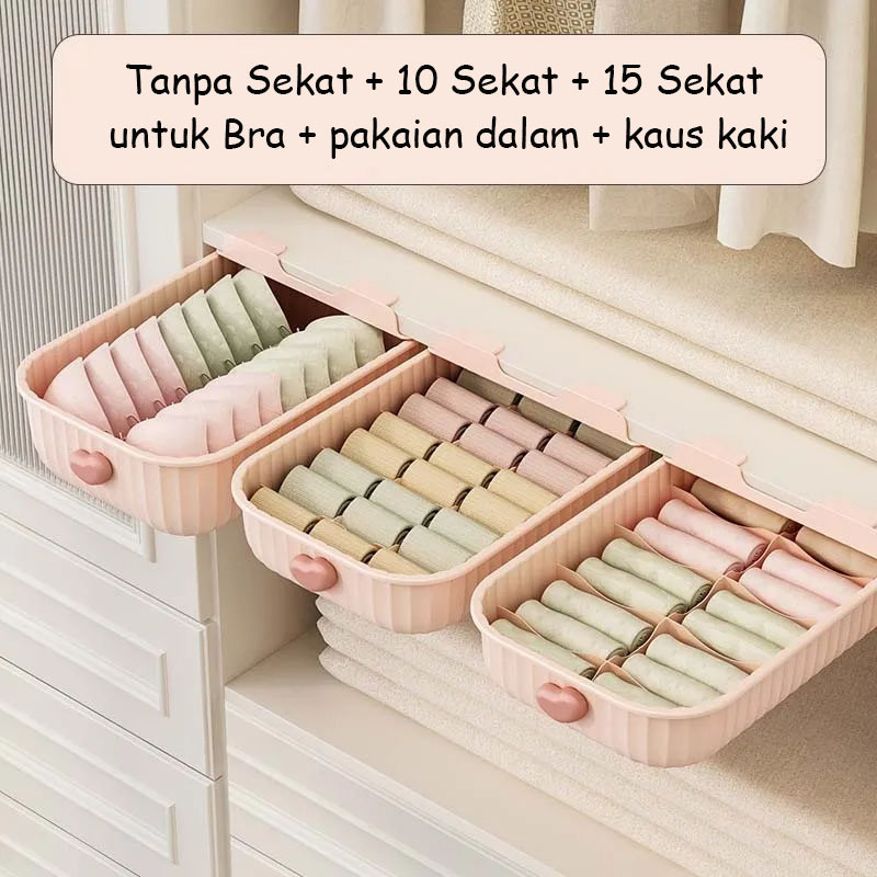 Jual Rak Laci Storage Penyimpanan Kotak Pembatas Laci Pakaian Dalam ...