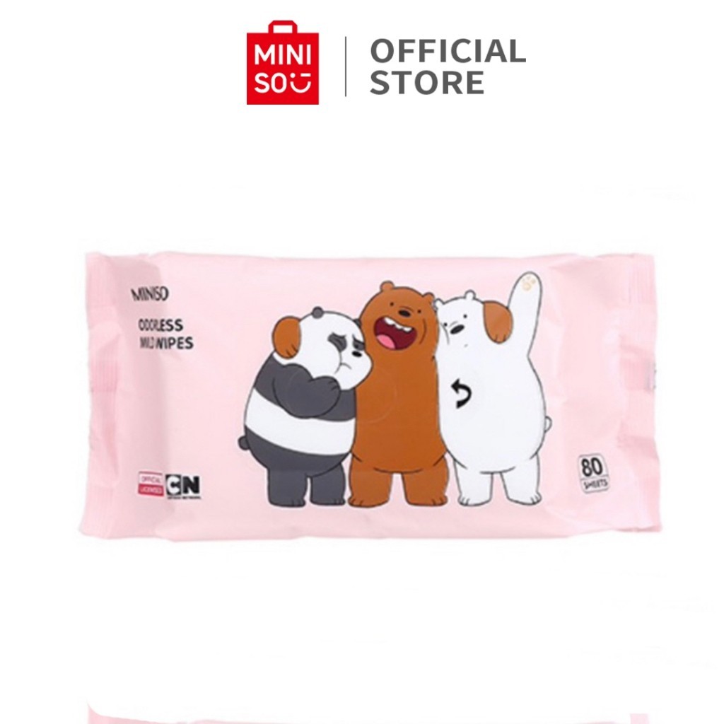 Jual MINISO WE BARE BEARS ODORLESS MILD WIPES Tissue Basah (isi 60 ...