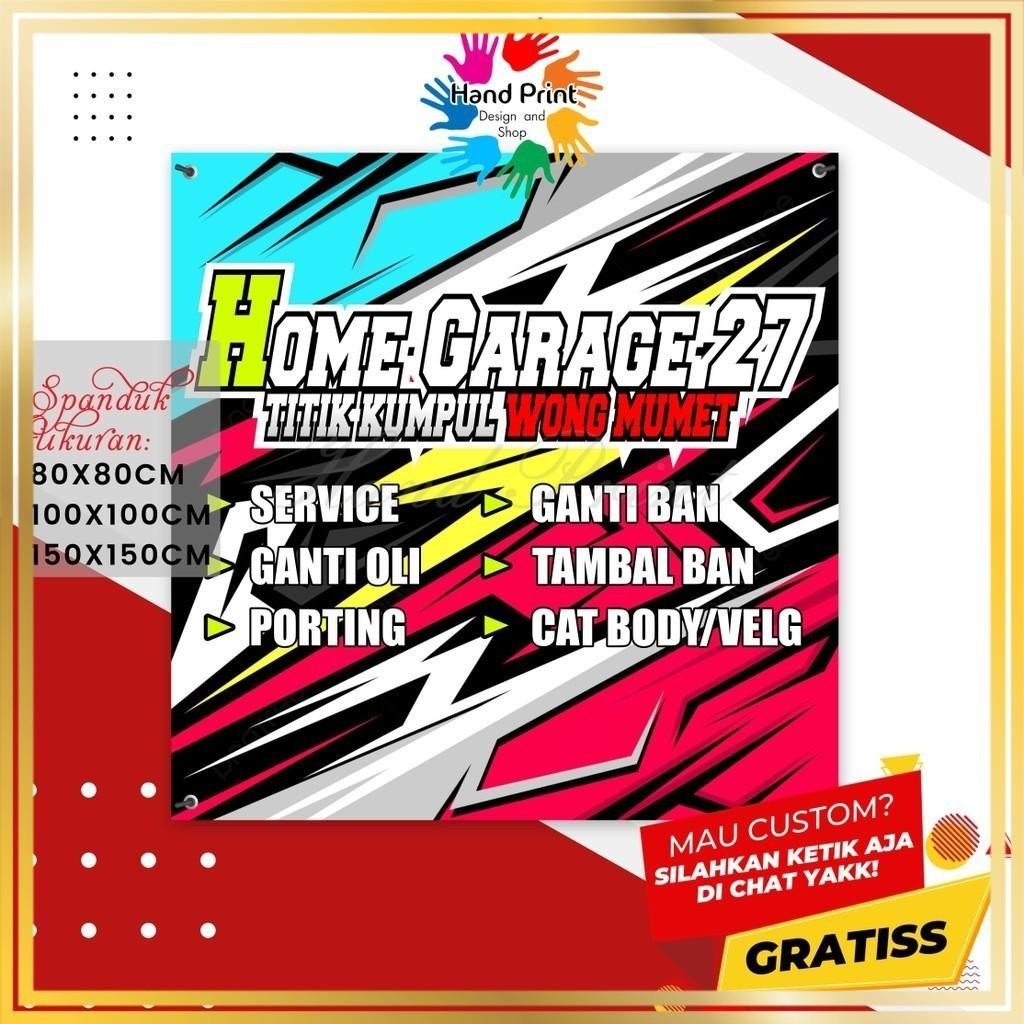 Jual SPANDUK BANNER Home Garage Bengkel Racing Pink Biru MMT Spanduk ...