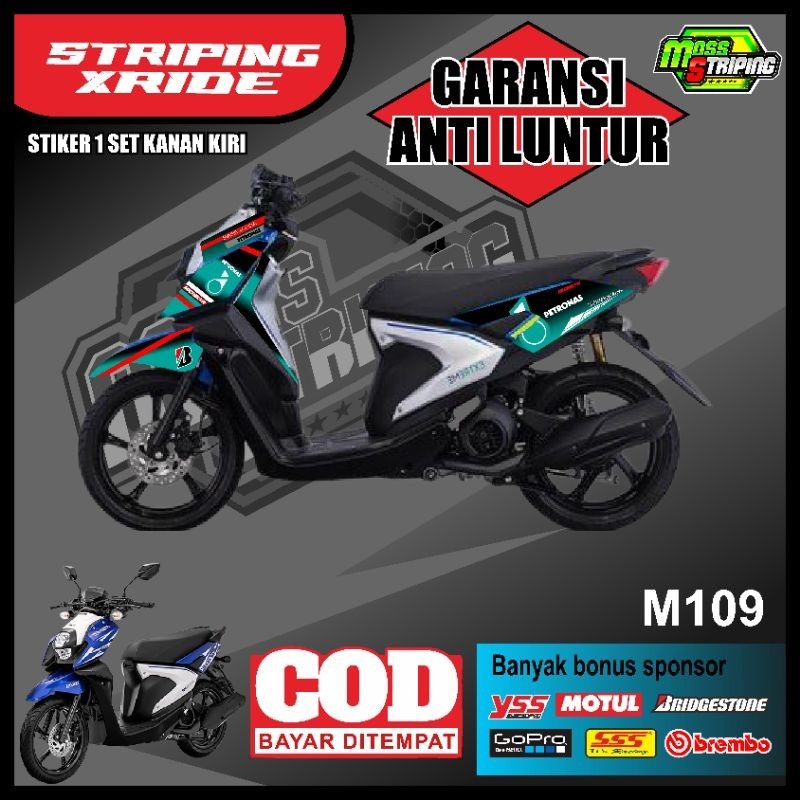Jual Striping Sticker List Variasi Motor Yamaha X ride 125 cc Petronas ...