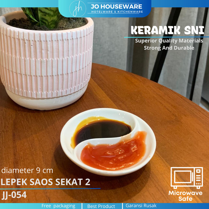Jual Lepek saos kecap sekat dua diameter 9 cm premium unik SET 3 PCS ...