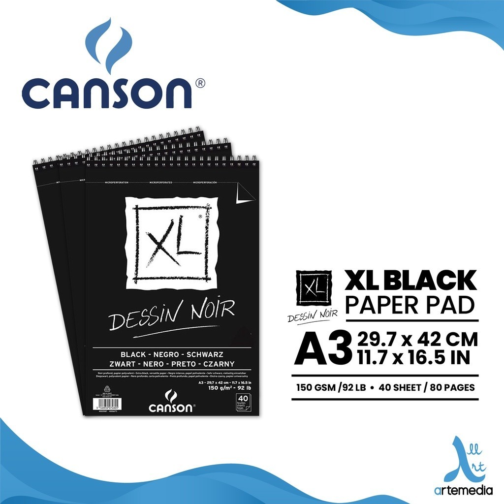 Jual Canson XL Black Paper A3 Sketchbook Wirebound Buku Sketsa Gambar ...
