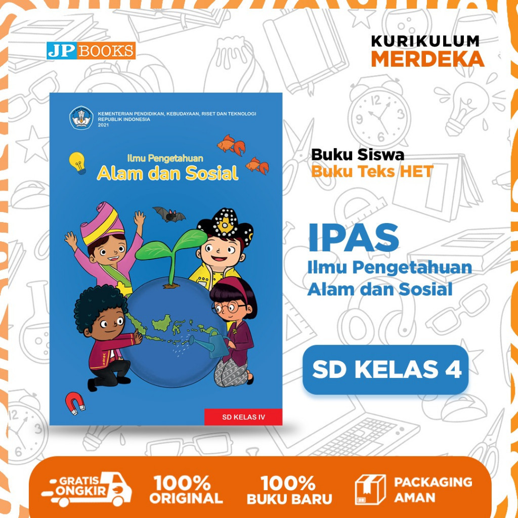 Jual JP Books – (KURIKULUM TERBARU) Buku Siswa / Buku Teks HET Kurmer Sekolah IPAS SD Kelas 4 ...