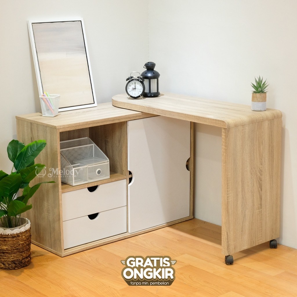 Jual Melody Furniture - Meja Kerja Meja Belajar Putar 3 in 1 Mode ...