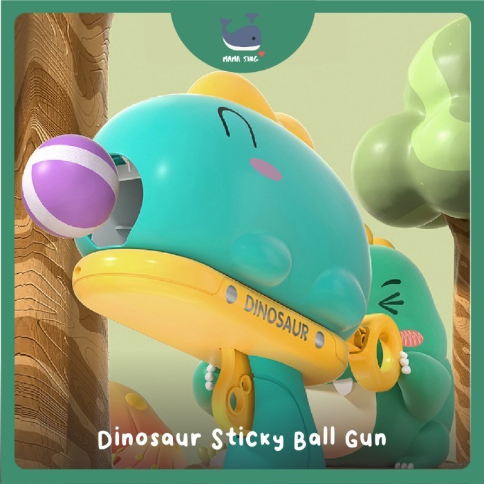 Jual MAMA SING Dinosaur Sticky Ball Gun Mainan Tembakan Bola Velcro ...