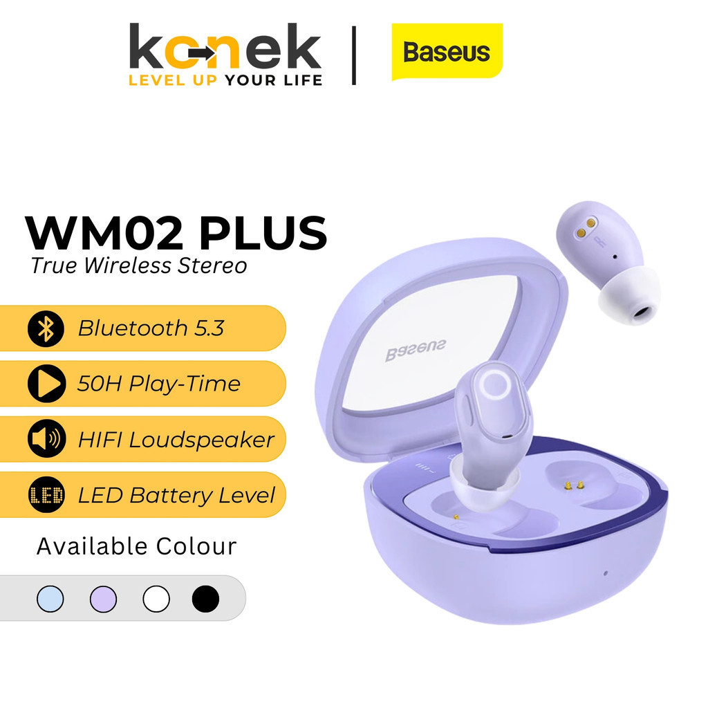 Jual Baseus WM02 Plus TWS Headset Bluetooth Earphone Mini Earbuds ...