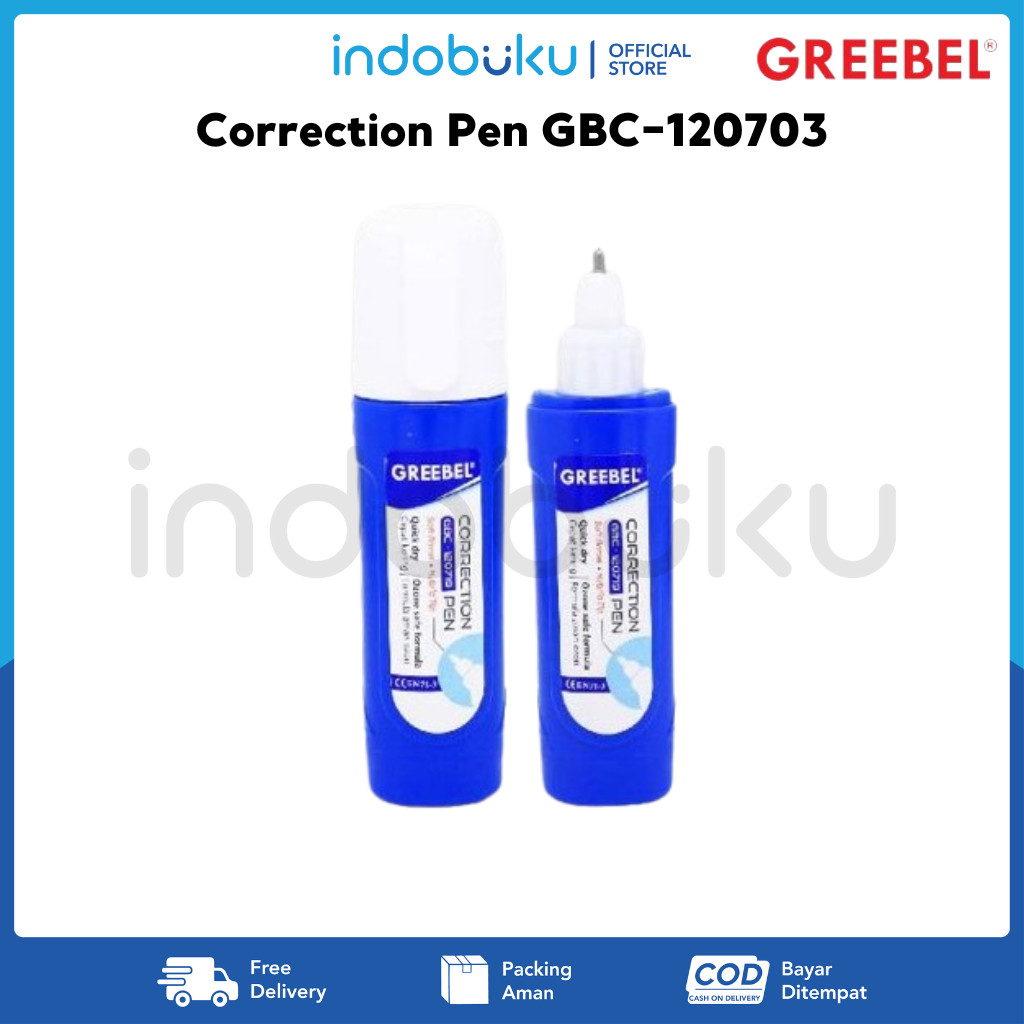 Jual Correction Pen Biru Tipe-X Cair Greebel GBC-120703 | Shopee Indonesia
