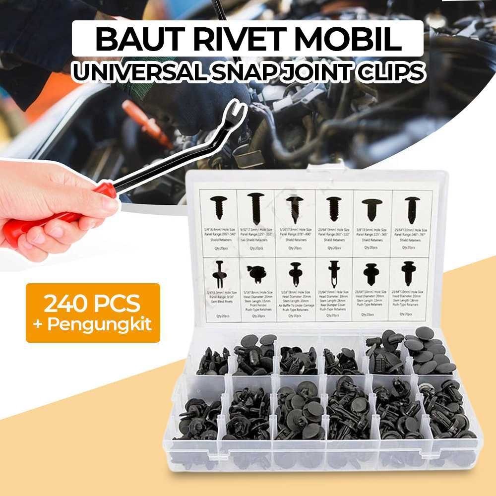 Jual OTOHEROES Baut Rivet Mobil Snap Joint Clips 240 PCS with ...