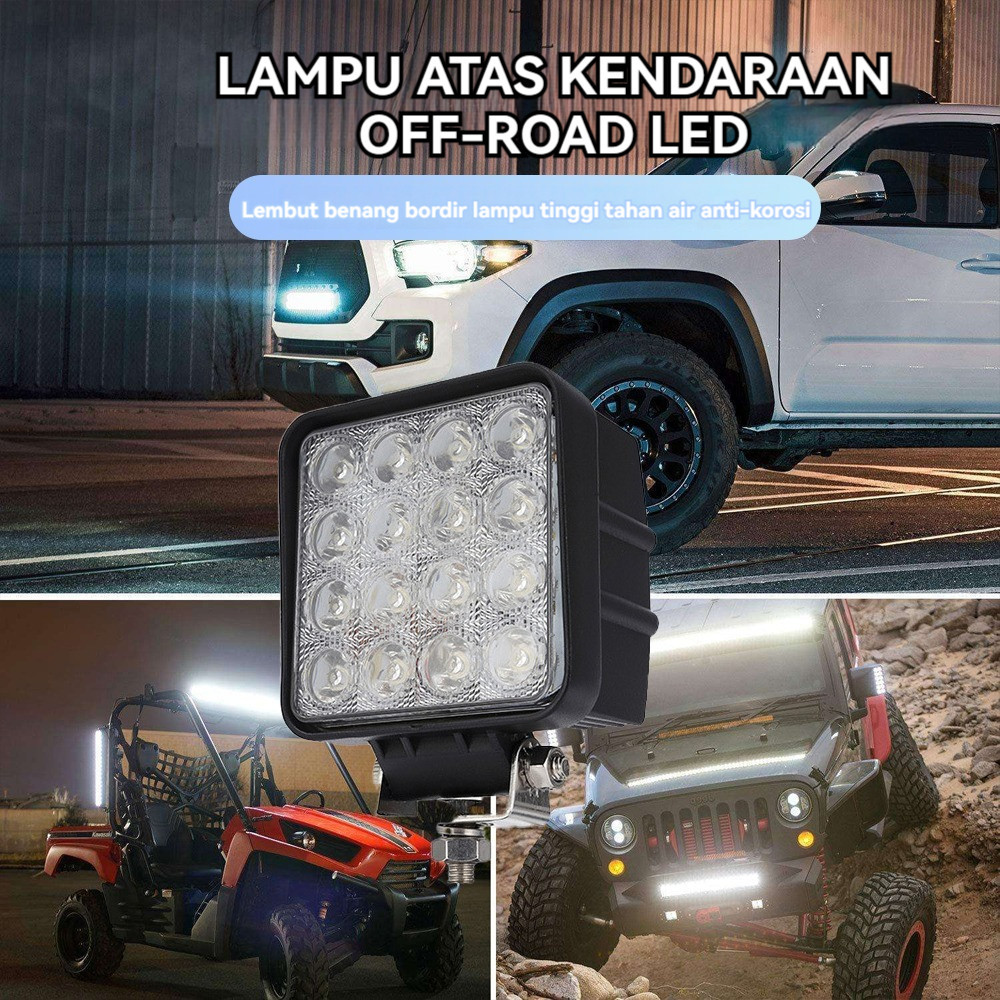 Jual Lampu LED Sorot Tembak Tebal Worklight Mobil Motor 48 Watt 16 ...