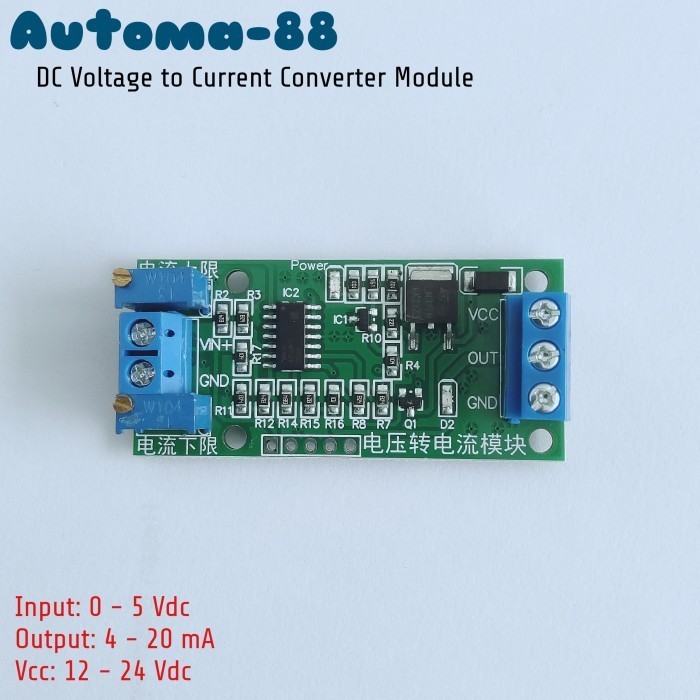 Jual Voltage to Current Converter Module 0-5V to 4-20mA Supply DC 12V ...