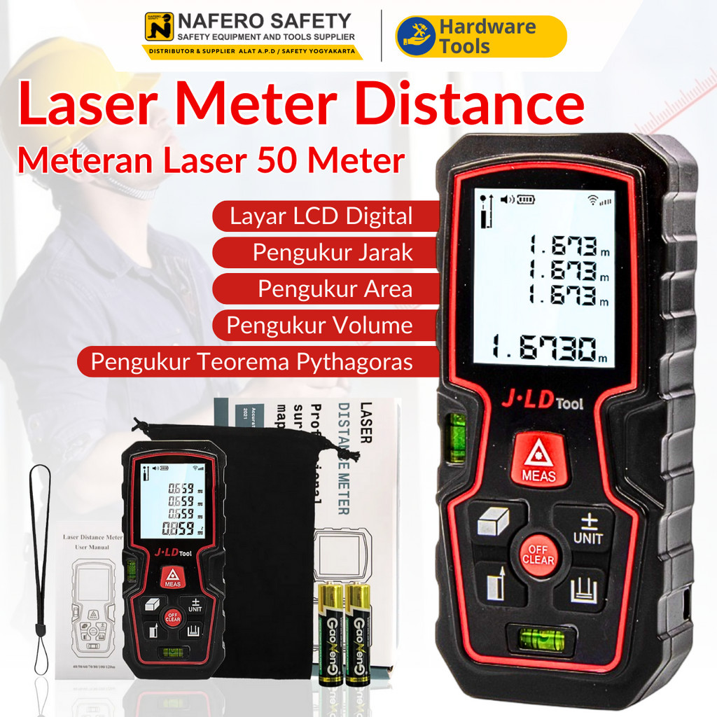 Jual Meteran Laser Digital 50M Meteran Bangunan Laser Pengukur Jarak 50 ...