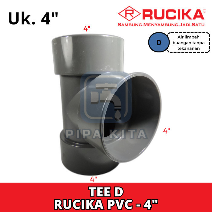 Jual Tee D 4 Inch RUCIKA Tee DV Polos 4" PVC | Shopee Indonesia