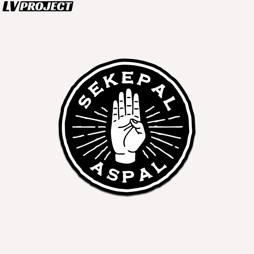 Jual JDM Project- Stiker Motor Bulat Hitam Sekepal Aspal Sticker Helm ...