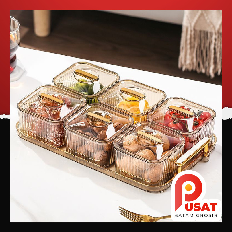 Jual Pusat Batam Grosir - H1151 Toples Cemilan Petak / Toples Lebaran ...