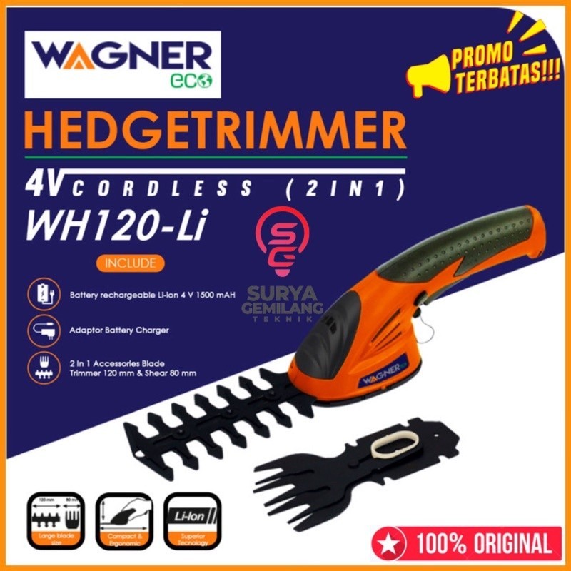 Jual Alat Potong Pagar Tanaman Cordless Hedge Trimmer Wagner Wh 120 Li Hedgetrimmer Potong Dahan ...
