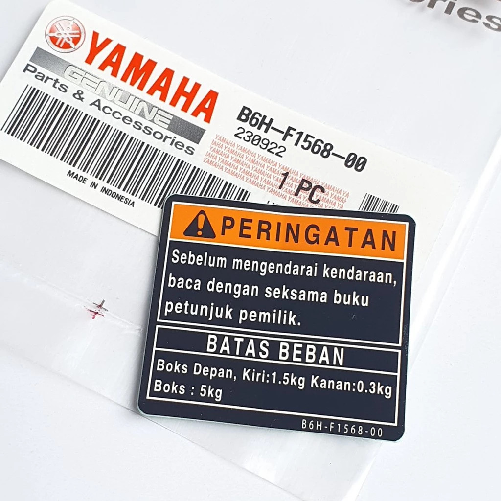 Jual Original Yamaha B6H-F1568-01 Label Warning New Nmax / B6H-F1568-01 ...