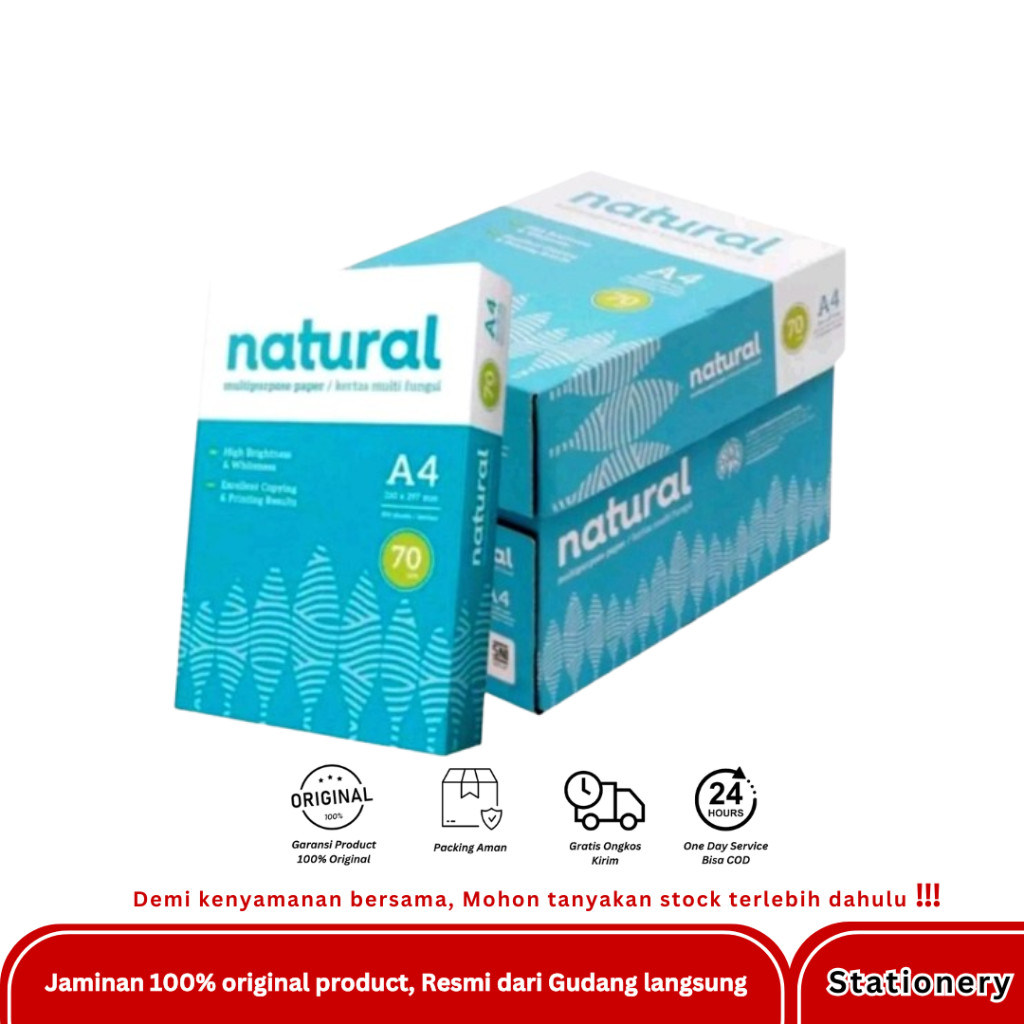 Jual KERTAS HVS NATURAL A4 / F4B - PER BOX ( 5 RIM ) | Shopee Indonesia
