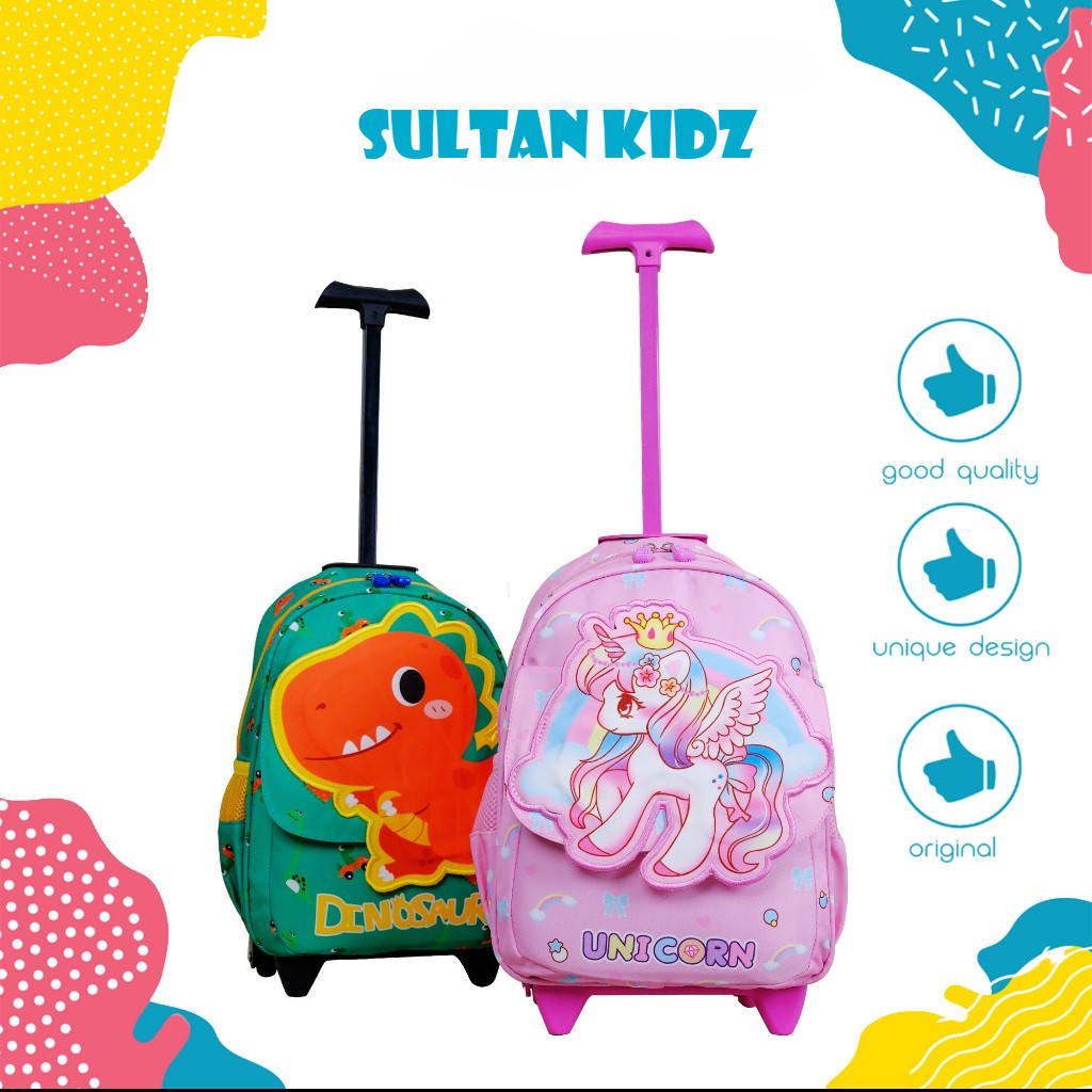 Jual Sultan Kidz [COD] Tas Sekolah Anak PAUD TK Trolly Perempuan Laki - Laki Ransel Unicorn Dino ...