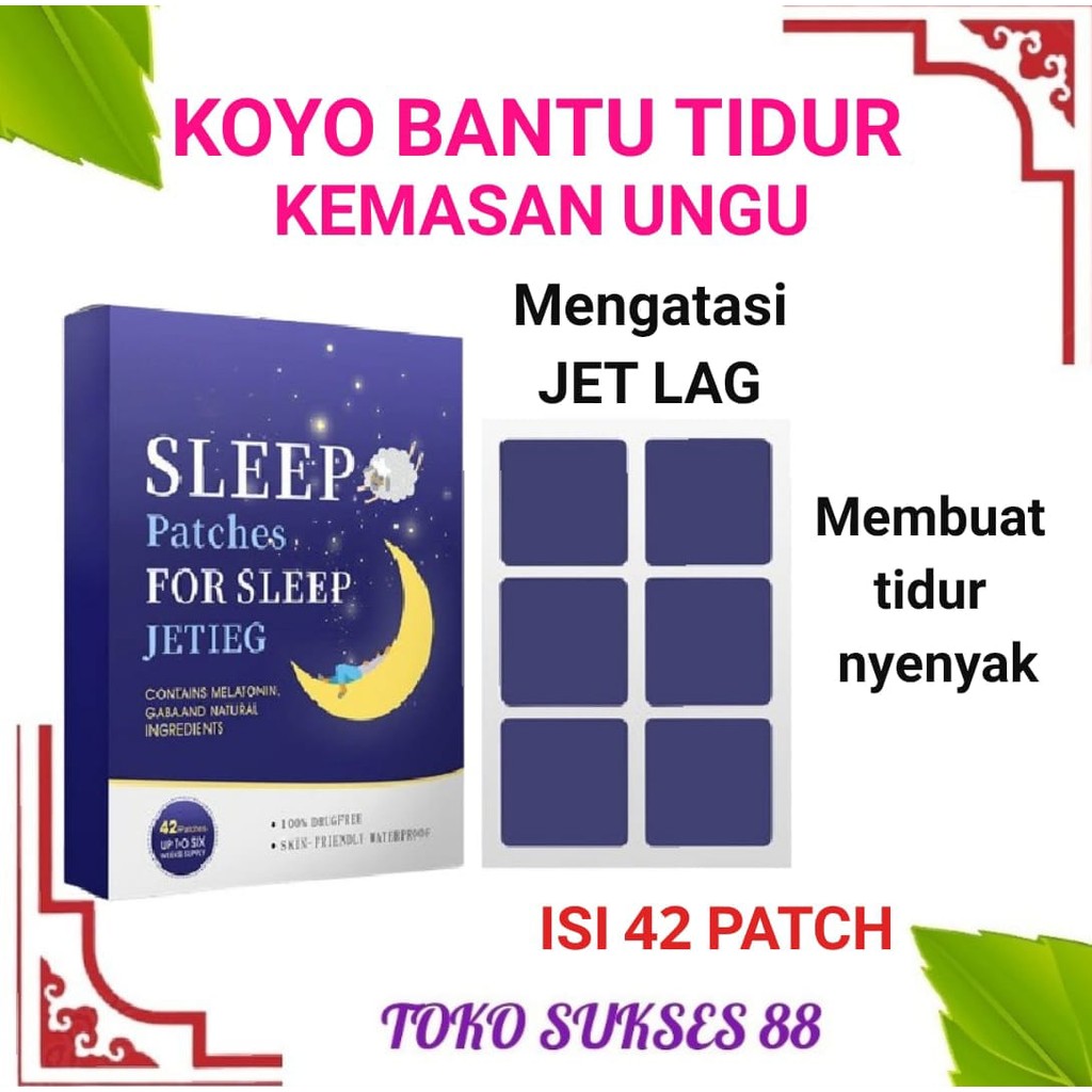 Jual 42 PC PLUMMY Sleep Patch-Koyo Bantu Susah Tidur Melatonin-Plester ...