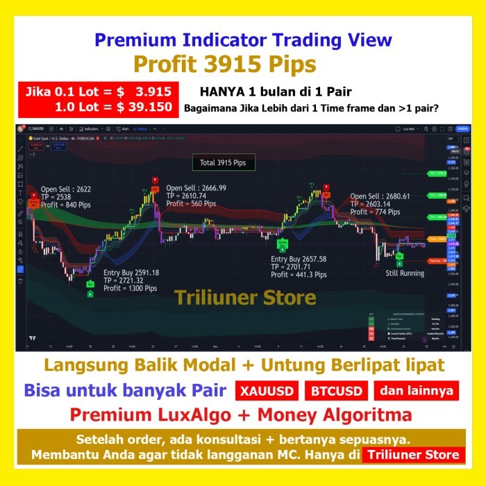 Jual [BUNDLE Scalping] Premium Lux Algo + Money Algo + EZ Algo + EZ Algo Oscillator - [Exclusive ...