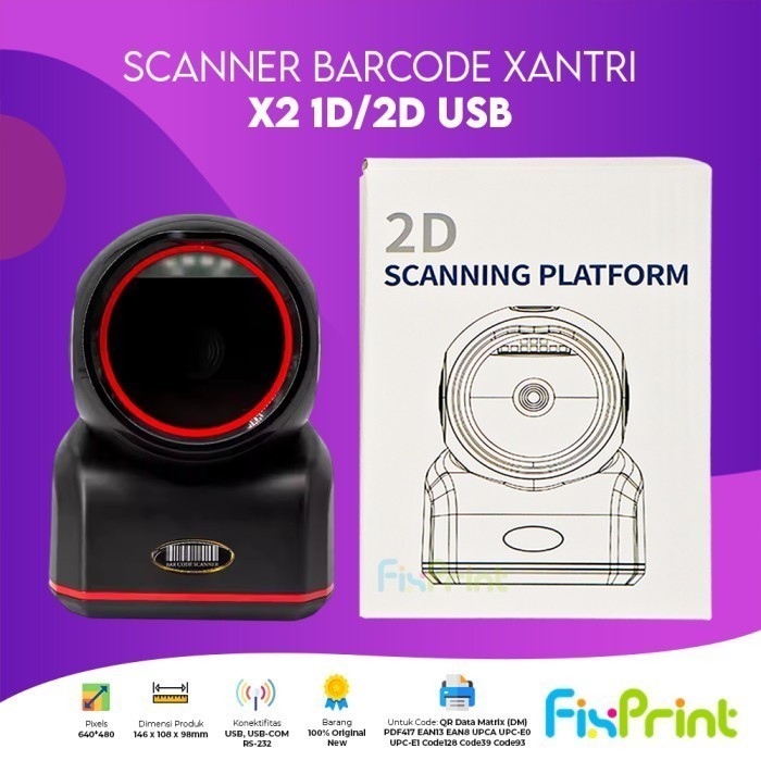 Jual QR CodeFixprint Barcode Scanner Xantri Scan Omni X2 1D 2D Scan ...