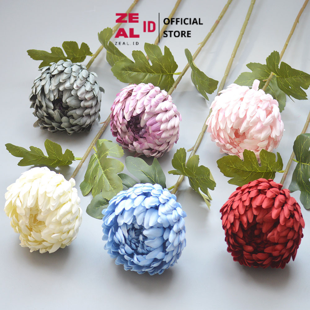 Jual ZEAL-ID - C24 CHRYSANTHEMUM BUNGA Serunai 74CM Diameter 13cm ...