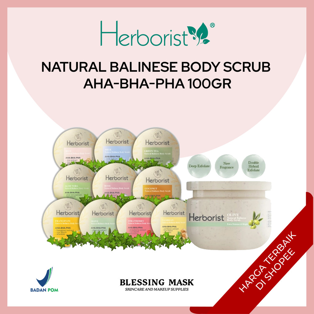 Jual Herborist Natural Balinese Body Scrub AHA-BHA-PHA 100gr | 200gr ...