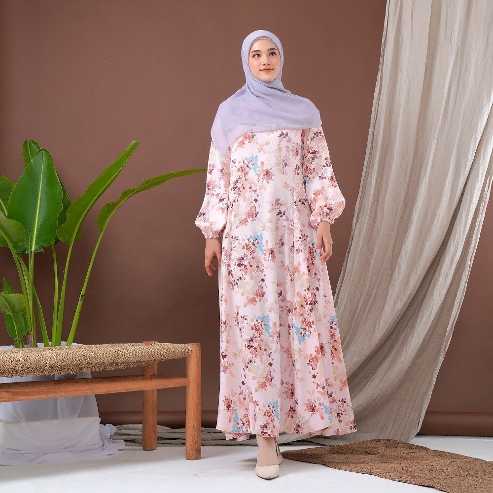 Jual Le Khari Malisha Gamis Rayon Crinkle Gamis Busui Size S-XL ...