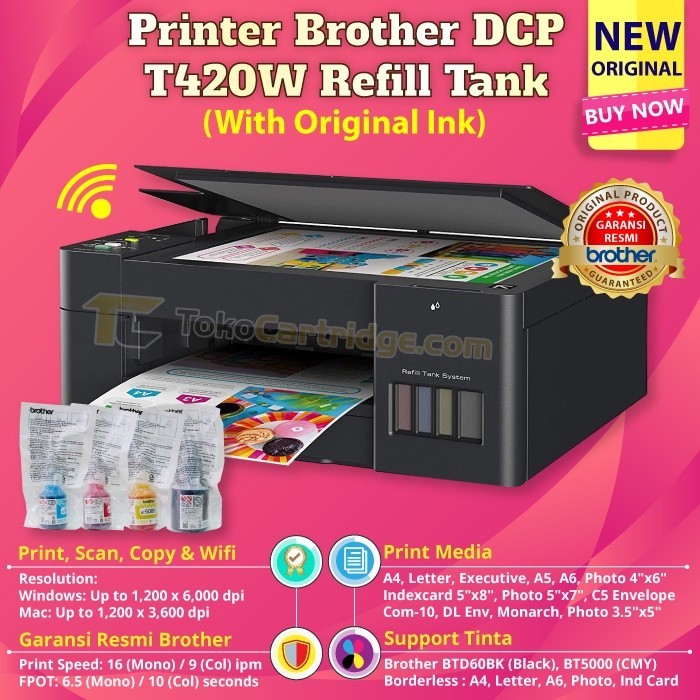 Jual Printer Brother DCP-T420W DCP T420W Ink Tank Wireless A4 All-in ...