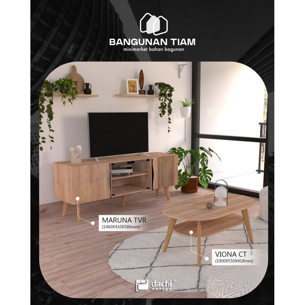 Jual MEJA TAMU DACHI VIONA MINIMALIS MODERN COFFEE TABLE BULAT RAKIT ...