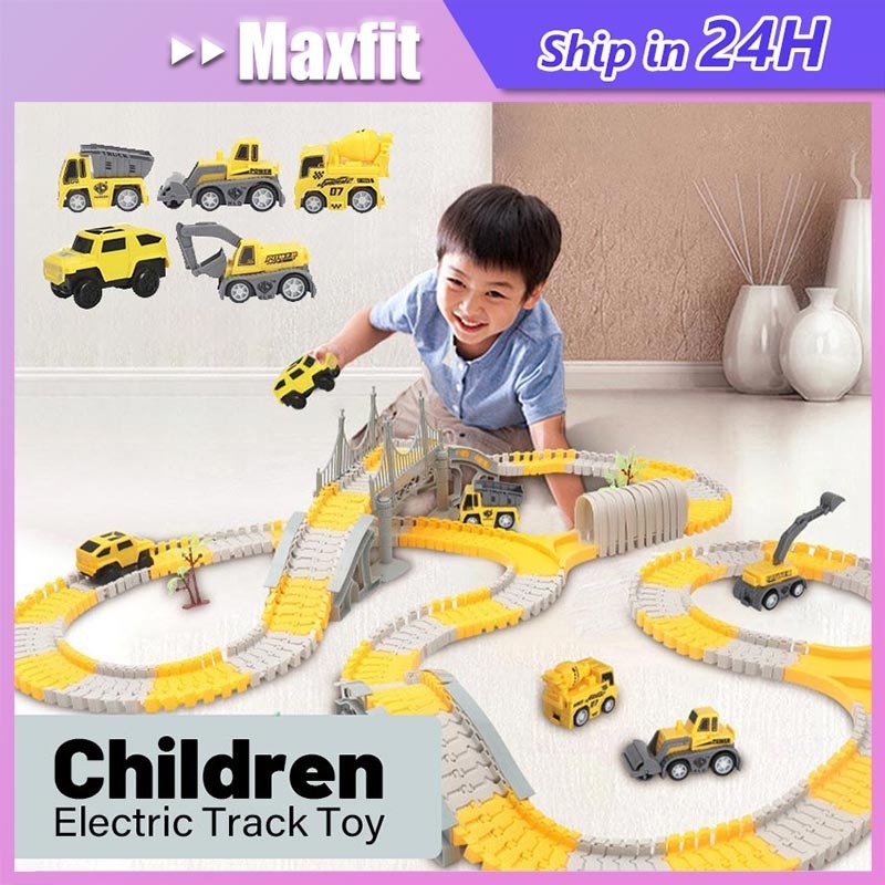 Jual 343Pcs Mainan Mobil Rel Panjang Railway Track Road Elektrik Diy ...