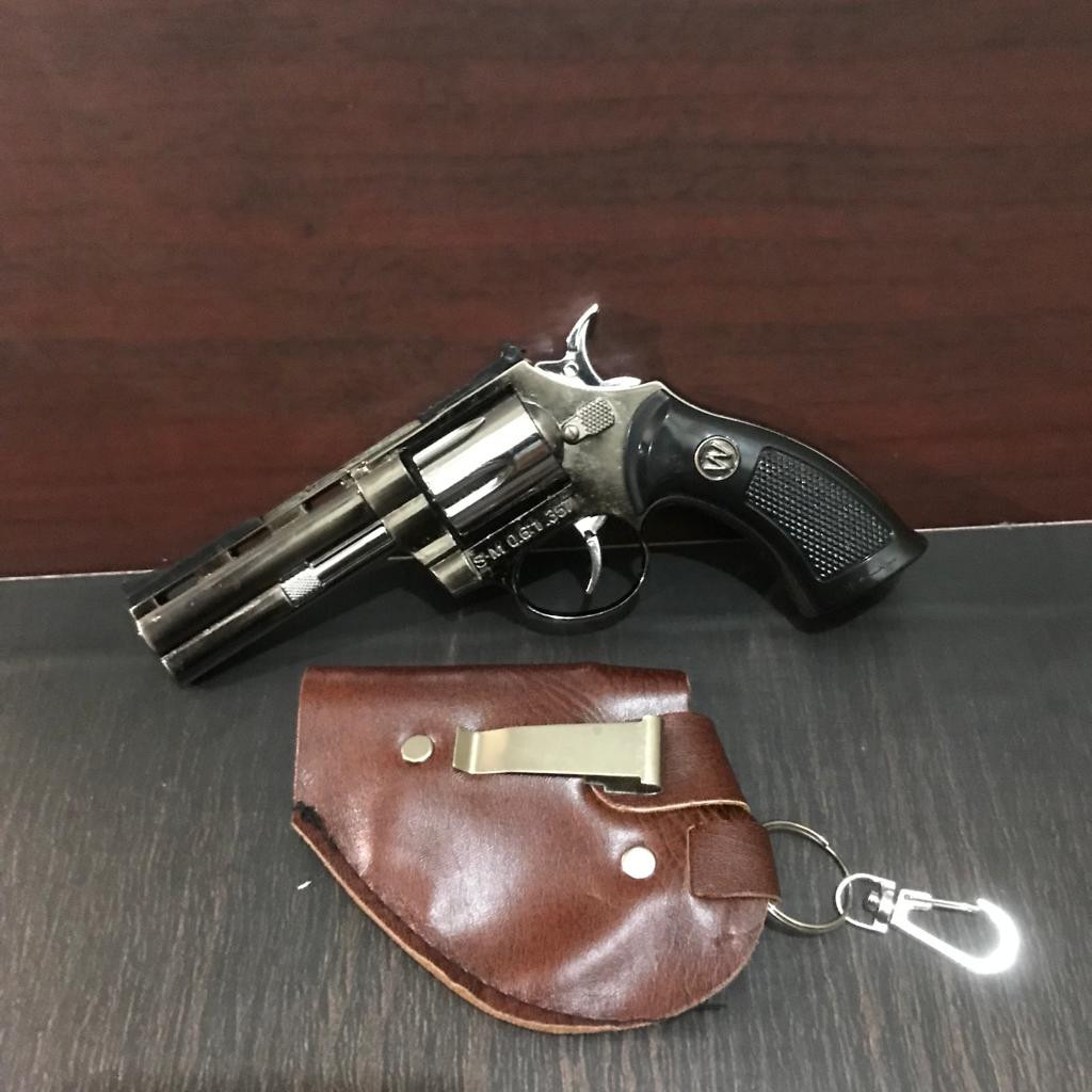 Jual cso Korek api Pistol Python Revolve m9 Besar Api jet Bara Free ...