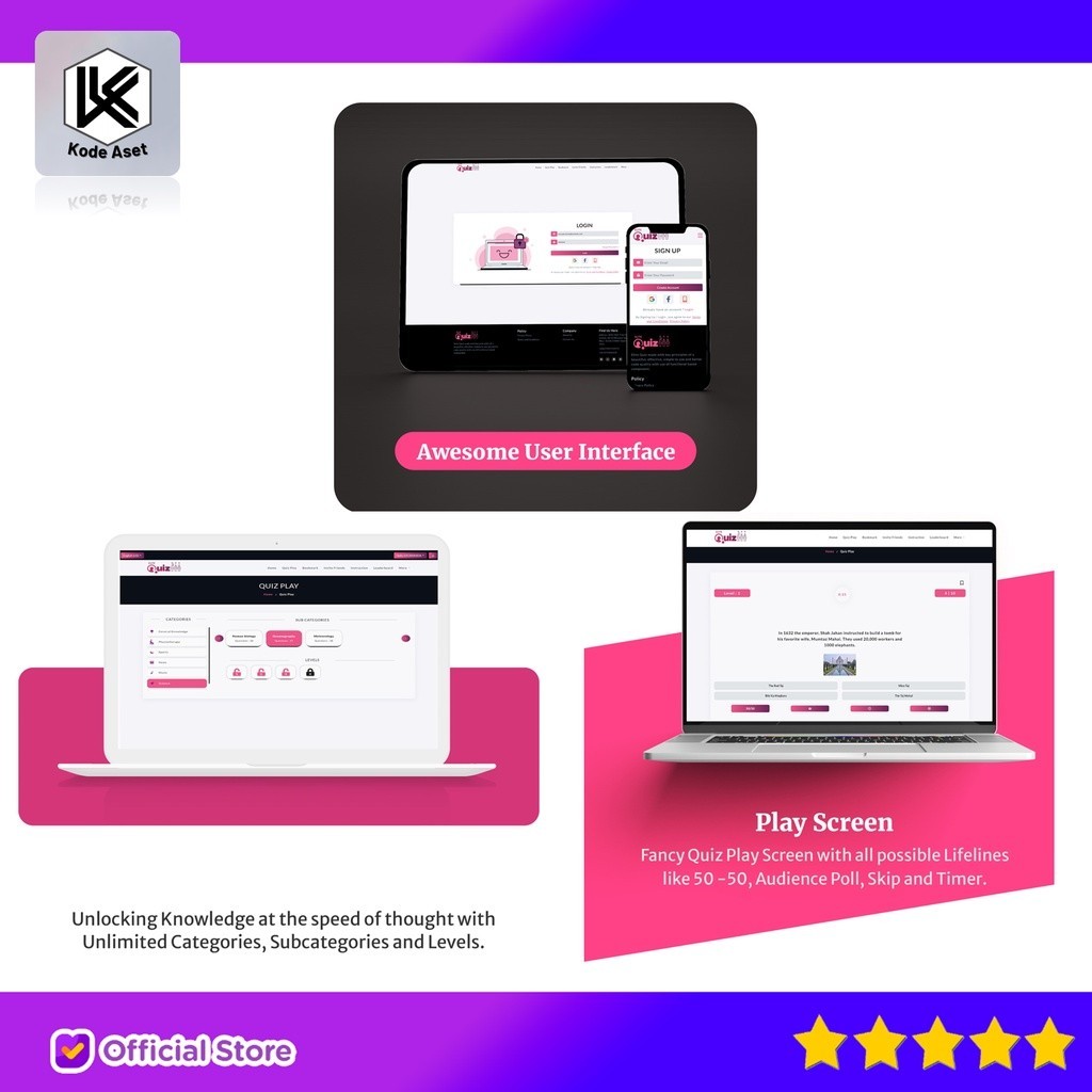 Jual SOURCE CODE APLIKASI ELITE QUIZ TRIVIA QUIZ QUIZ GAME WEB VERSION ...