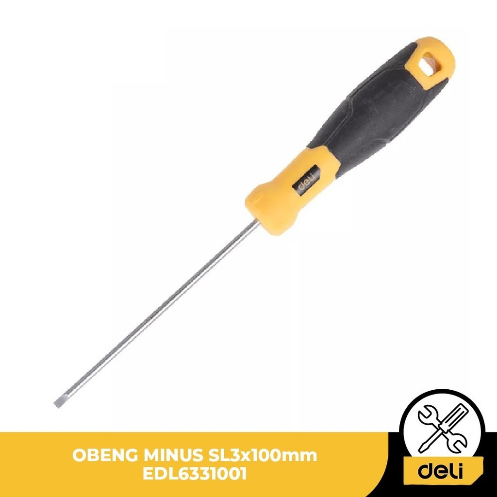 Jual Obeng Min Magnet Deli Slotted Screwdriver EDL6331001 Ukuran 3x100 ...